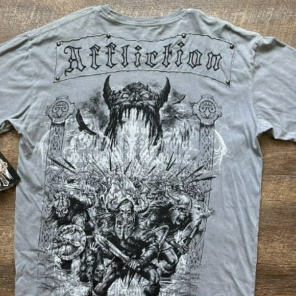 Affliction | Shirts | Nwt Mens Xl Affliction Live Fast Embellished ...